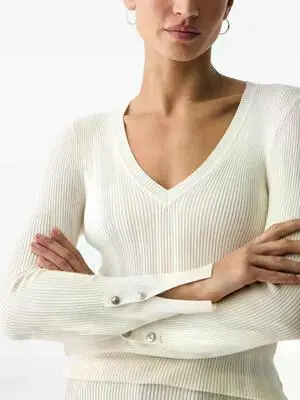 Guess Ellie Ribbed Knit V-neck Sweater