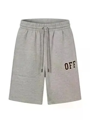 Off-White Logo-patch Drawstring-waist Shorts - Grey