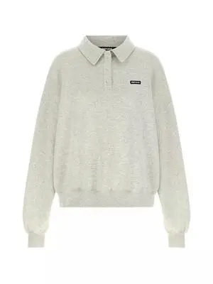 ROTATE BY BIRGER CHRISTENSEN Balloon-sleeve Polo Top - Grey