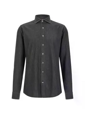 BORRIELLO NAPOLI Cotton Denim Shirt - Grey