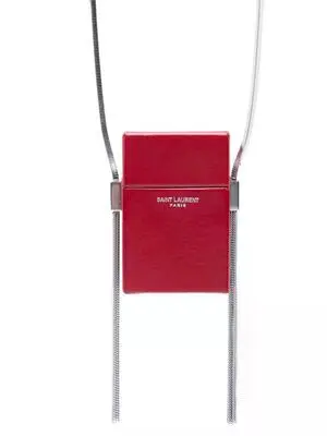 Saint Laurent 2019 Mini Lambskin Smoking Box Crossbody Bag - Red