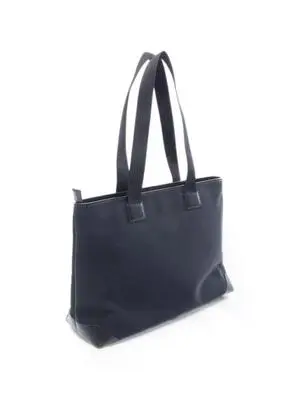 Gucci 2000s Canvas Leather Tote Bag - Black