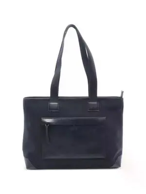 Gucci 2000s Canvas Leather Tote Bag - Black