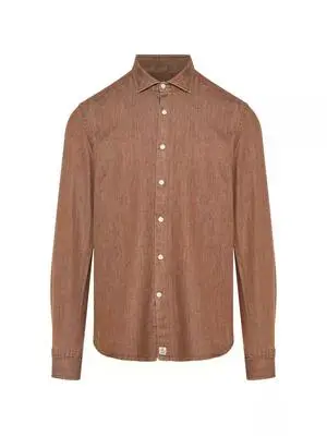 SONRISA Long-sleeve Button-down Shirt - Brown