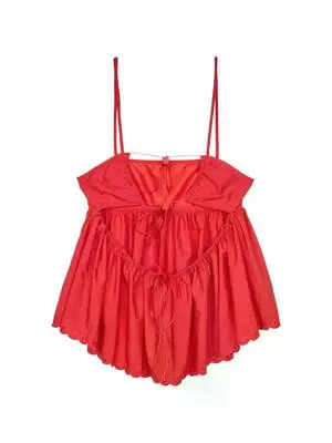 Cecilie Bahnsen Selena Broderie-anglaise Sleeveless Blouse - Red