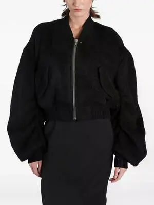 Rick Owens Cropped Oversized Bomber Jacket - Black