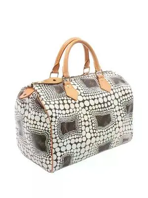LOUIS VUITTON Yayoi Kusama Monogram Speedy 30 Boston Bag - White