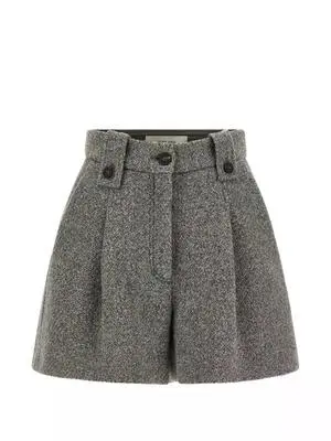 GOLDEN GOOSE Ryanna Mélange Virgin Wool Shorts - Grey