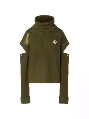 Liu Jo Turtleneck Sweater With Cut-out - Green