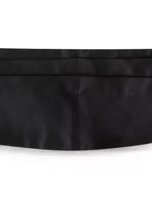 LARDINI Pleated Wool Cummerbund - Black