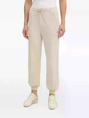 EA7 Core Logo-plaque Drawstring Track Pants - Neutrals