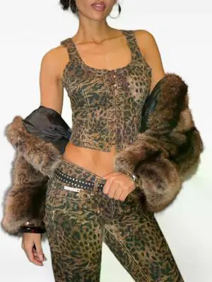 Juicy Couture Animal-print Flared Jeans