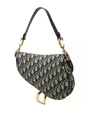 Dior 2018 Oblique Canvas Saddle Bag Shoulder Bag - Blue