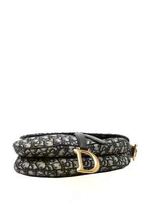 Dior 2018 Oblique Canvas Saddle Bag Shoulder Bag - Blue