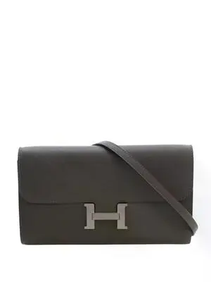 Hermès Epsom Constance Long To Go Wallet Crossbody Bag - Grey