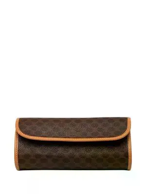 Celine 20th Century Macadam Coated Canvas Clutch Bag - Brown