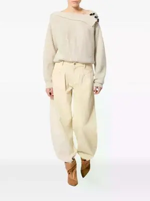 Isabel Marant Étoile ISABEL MARANT Thais Ribbed Knit Sweater With Toggle Fastening Neutrals