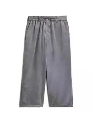 Y3 Velvet-effect Drawstring Trousers - Grey