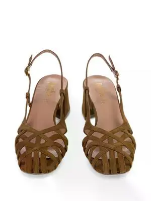 POCHE PARIS Lattice-detail Slingback Sandals