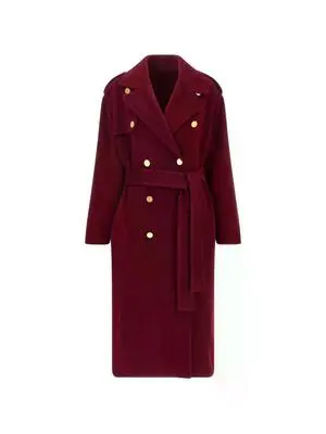 Alberta Ferretti Double-breasted Wool-cashmere Coat - Red