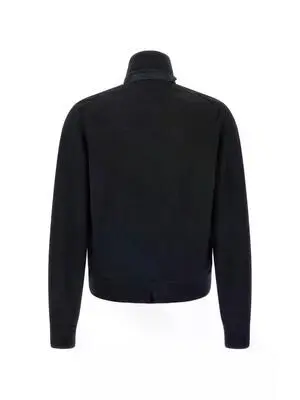 TOM FORD Suede-panelled Zip-up Cardigan