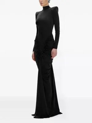 V:PM ATELIER Adwa Ruched Maxi Dress - Black