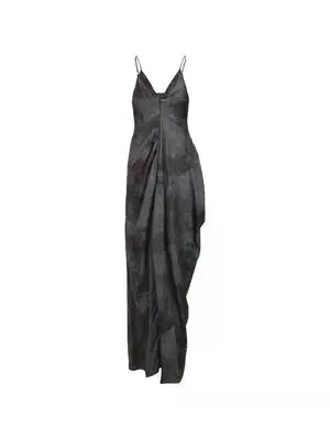 ELYWOOD Ombré Draped Asymmetrical Maxi Dress