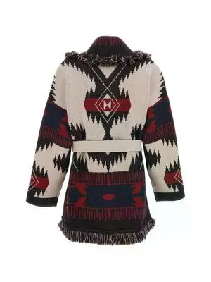 Alanui Icon Jacquard-knit Cardigan - Black