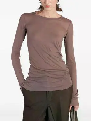 Rick Owens Exposed-seam Long-sleeve Sweater - Brown