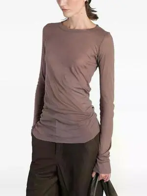 Rick Owens Exposed-seam Long-sleeve Sweater - Brown