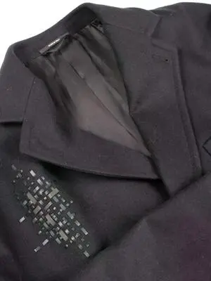 Hermès Calf Leather-patch Cashmere Jacket - Black