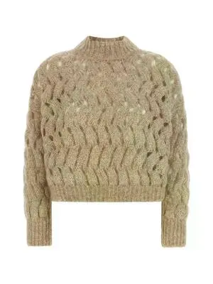 Brunello Cucinelli Dazzling Waves Openwork Sweater