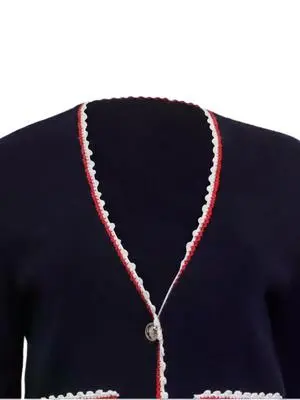 Maje Moulinette Contrast-trim Cardigan