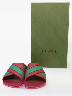 Gucci Web Criss-cross Slide Sandals
