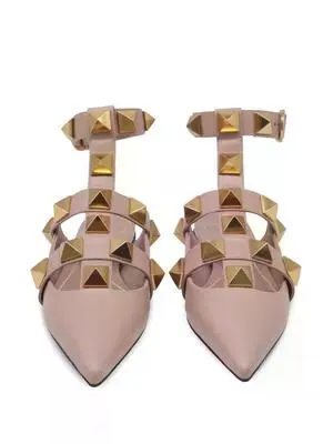 Valentino Garavani Roman Stud Ballet Flats - Neutrals