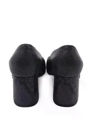 JIMMY CHOO Dianne Snake-embossed Block Heel Pumps