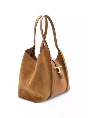 TOD'S T Timeless Suede Tote Bag