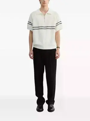 DUNST Striped Half-zip Polo Shirt