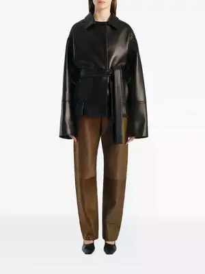 Khaite Alder Belted Leather Jacket