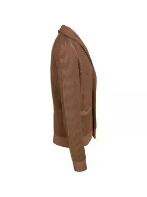 Fedeli Shawl-collar Ribbed-knit Cardigan