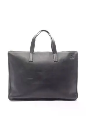 Loewe 2000s Anagram-detail Leather Briefcase - Black