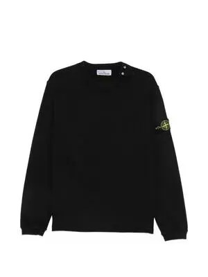 Stone Island Logo-patch Shoulder-button Sweatshirt - Black