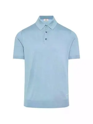 MANDELLI Short-sleeve Polo Shirt - Blue