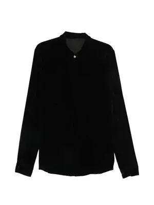 Rick Owens Velvet Webbing-detail Shirt