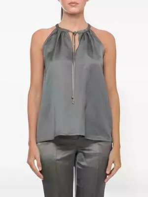 EMME Halterneck Pleated Halterneck Blouse - Grey