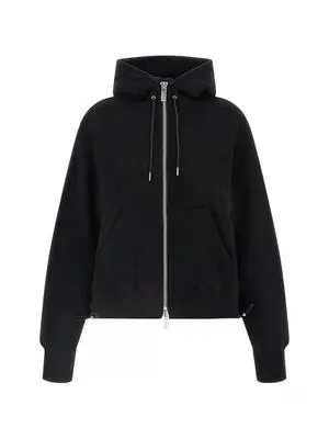 Sacai Zip-up Drawstring Hoodie - Black