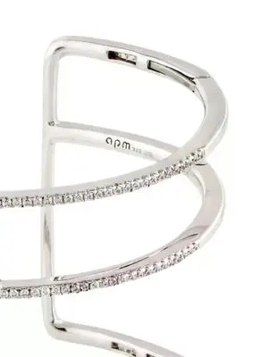 APM MONACO Crystal-embellished Multi-band Cuff Bracelet - Silver