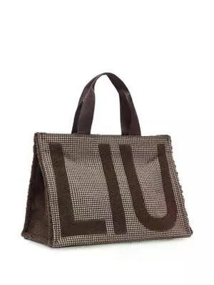 Liu Jo Large Check Fabric Tote Bag