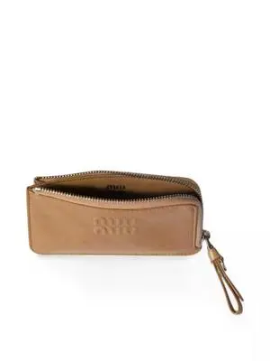 Miu Miu Logo-embossed Leather Card Holder