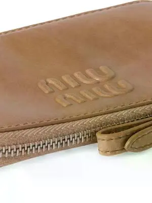 Miu Miu Logo-embossed Leather Card Holder